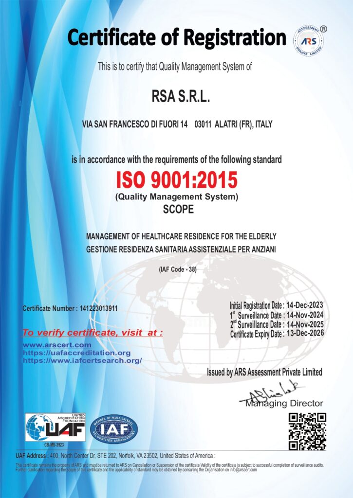 Procedure Covid 19 - Rsa San Francesco